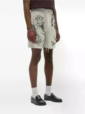 DOMREBEL Graphic Print Drawstring Shorts