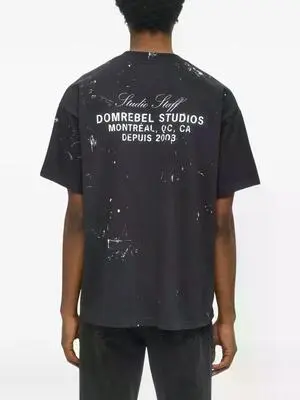 DOMREBEL Paint-splatter Logo-print T-shirt