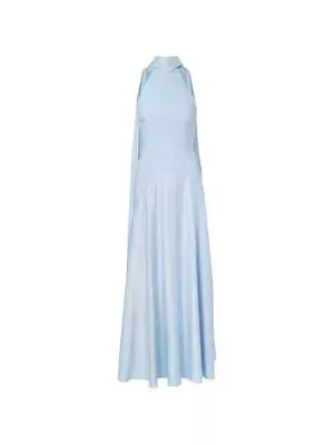 Solace London Cece Halterneck Maxi Dress - Blue