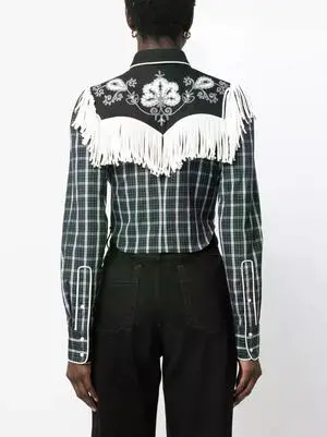 Dsquared2 Fringe Detail Plaid Shirt