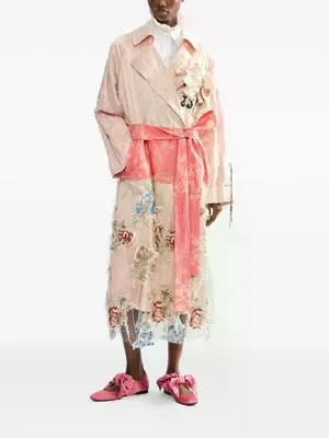Erdem Floral Embroidered Belted Coat