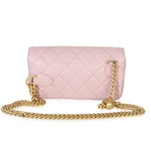 Chanel Light Quilted Caviar Sweetheart Phone Holder With Chain