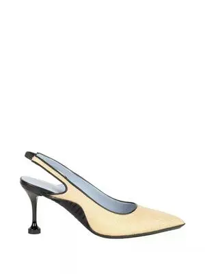 VOILE BLANCHE Woven Slingback Pumps