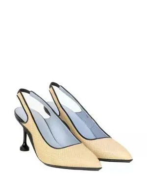 VOILE BLANCHE Woven Slingback Pumps