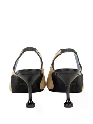 VOILE BLANCHE Woven Slingback Pumps