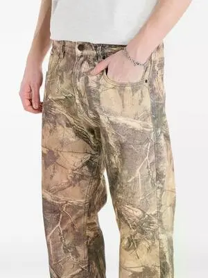 PLEASURES Hendrix Flared Print Jeans