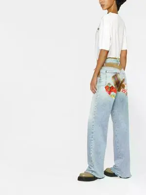 Dsquared2 Fringed Trim Bootcut Jeans
