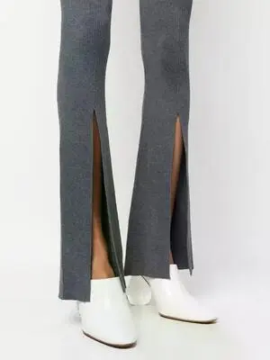 Remain Birger Christensen Rib Knit Trousers With Front Slit