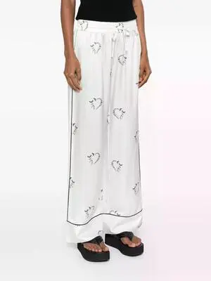 ALLSAINTS Sofi Straight-leg Trousers With All-over Logo And Heart Print