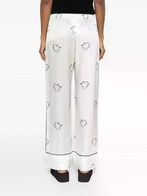 ALLSAINTS Sofi Straight-leg Trousers With All-over Logo And Heart Print