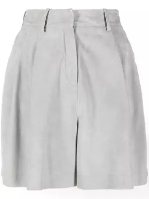 Fabiana Filippi Suede High-waisted Shorts - Grey
