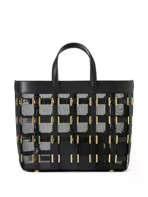 Elisabetta Franchi Small Mesh Tote Bag With Gold Tone Embellishments