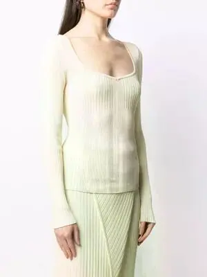 AERON Ribbed Knit Square Neck Jumper