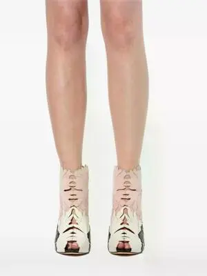 Alexander McQueen Lotus Flower Applique Booties