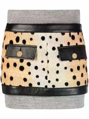 Dsquared2 Leopard-panelled Mini Skirt - Yellow