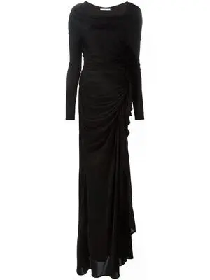 Givenchy Gathered Cascading Gown - Black