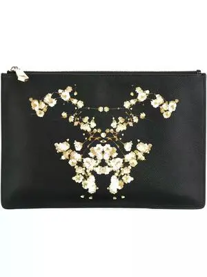 Givenchy Floral Print Calf Leather Clutch