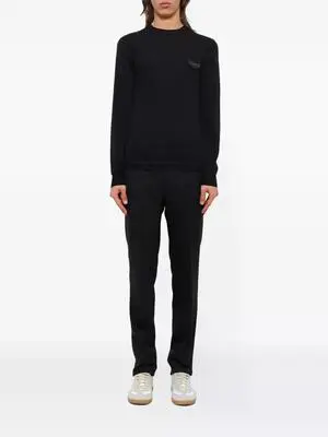 Givenchy Givenchy Logo Plaque Knitted Jumper Black