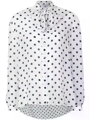 Balenciaga Gathered Polka Dot Blouse