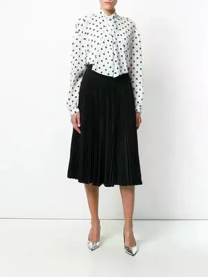 Balenciaga Gathered Polka Dot Blouse
