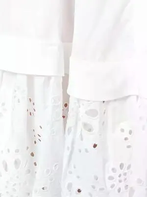 Alexander McQueen Cotton Floral Topstitching Detailed Dress