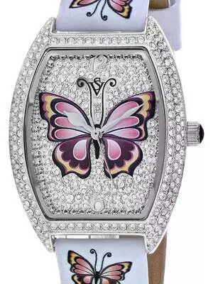 CHRISTIAN VAN SANT Papillon Crystal-embellished Watch - Silver
