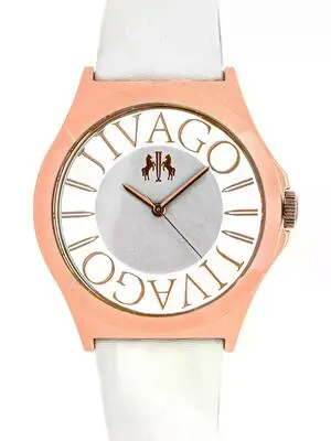 JIVAGO 40mm Quartz Watch With Leather Strap
