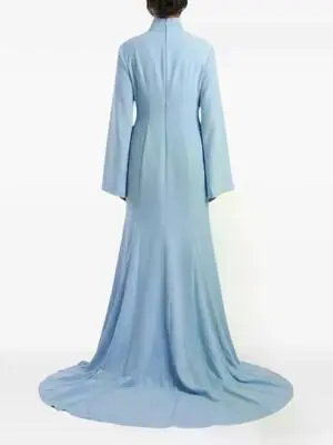 Solace London Draped Flared-sleeve Dress