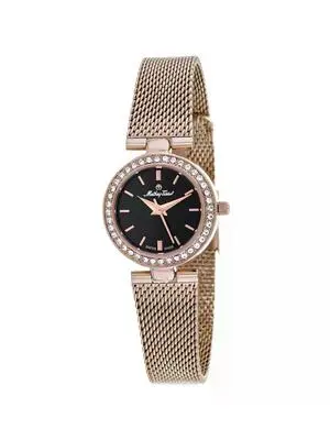MATHEY TISSOT Fleury Xv 24mm Quartz Watch With Crystal Embellished Bezel - Black