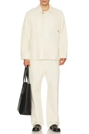 Helmut Lang Sailor Overshirt In Cream - Muslin