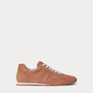 Ralph Lauren Suede & Leather Low-profile Lace-up Sneakers - Pink Sienna