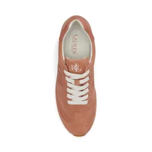 Ralph Lauren Suede & Leather Low-profile Lace-up Sneakers - Pink Sienna