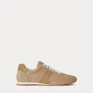Ralph Lauren Suede & Leather Low-profile Lace-up Sneakers - Tan