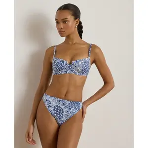 Ralph Lauren Geometric Print Balconette Bikini Top