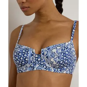 Ralph Lauren Geometric Print Balconette Bikini Top