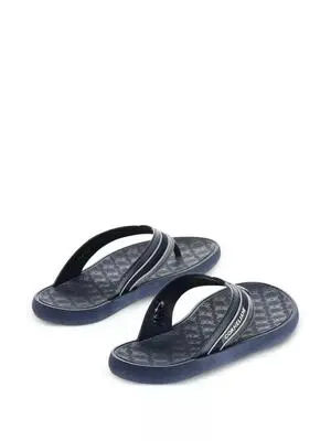Corneliani Logo Print Flip Flops