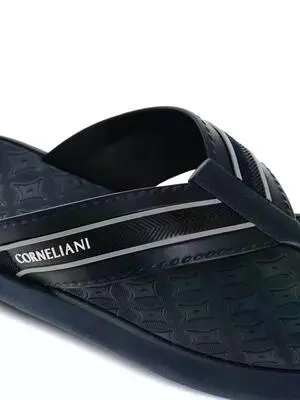 Corneliani Logo Print Flip Flops
