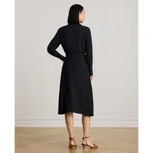 Ralph Lauren Belted Double-faced Georgette Shirtdress - Black
