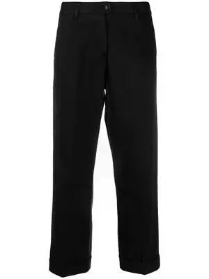 Woolrich Cropped Stretch Cotton Trousers - Black