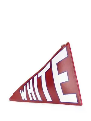Off-White Logo Print Flag Shaped Clutch