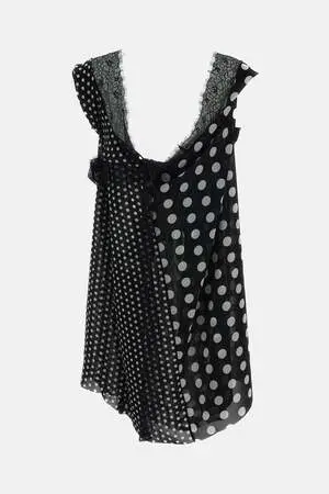 Junya Watanabe Sleeveless Polka-dot Lace Top - Black