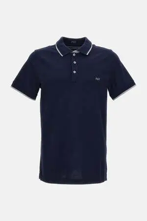 FAY Polo Piquet Stripes - Blu