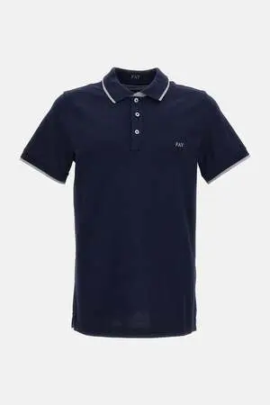 FAY Polo Piquet Stripes - Blue