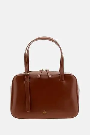 A.p.c. Virginie Box Bag In Smooth Leather - Brown