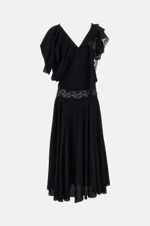 Junya Watanabe Long Dress With Lace Inserts