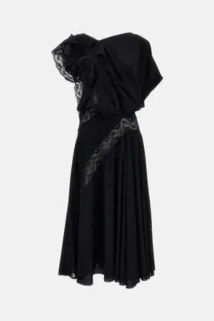 Junya Watanabe Long Dress With Lace Inserts - Black