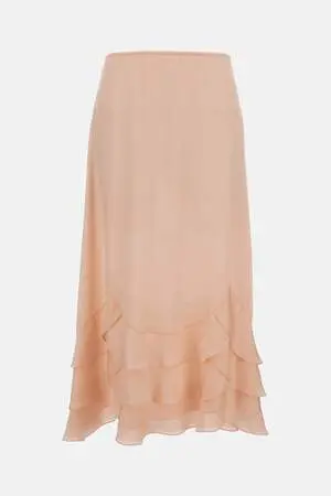 Simone Rocha Ruffled Skirt With Scalloped Hem - Rose