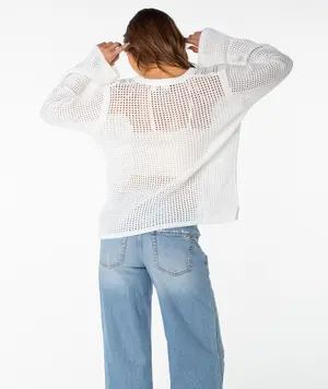Roxy Summer Nights V Neck Tunic - Cloud Dancer Solid