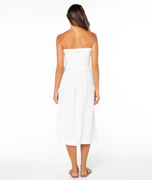 Roxy Avalon Tube Midi Dress - Cloud Dancer Solid
