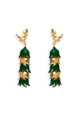 LAVANI JEWELS Lirium Drop Earrings - Green